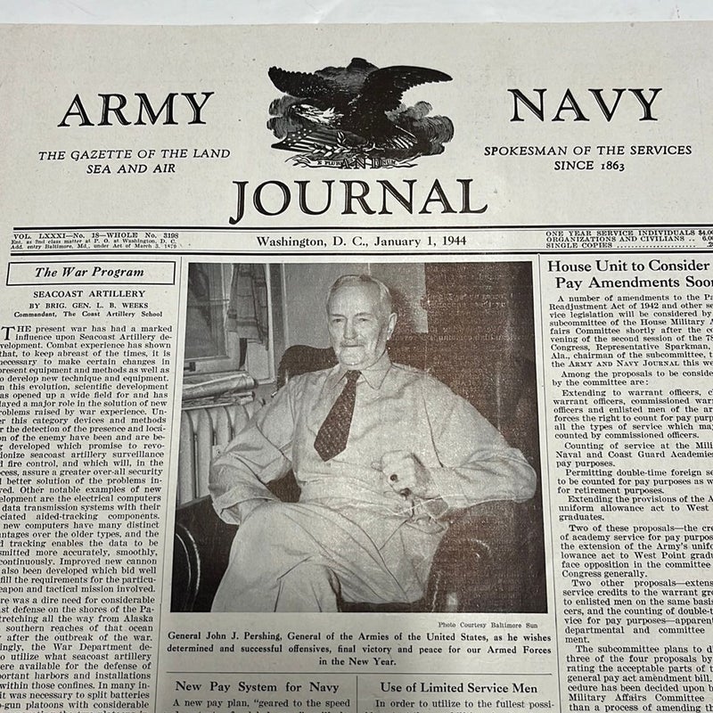 Army Navy Journal Washington DC Vol. 81, No 18, Jan 1, (1944) by ...