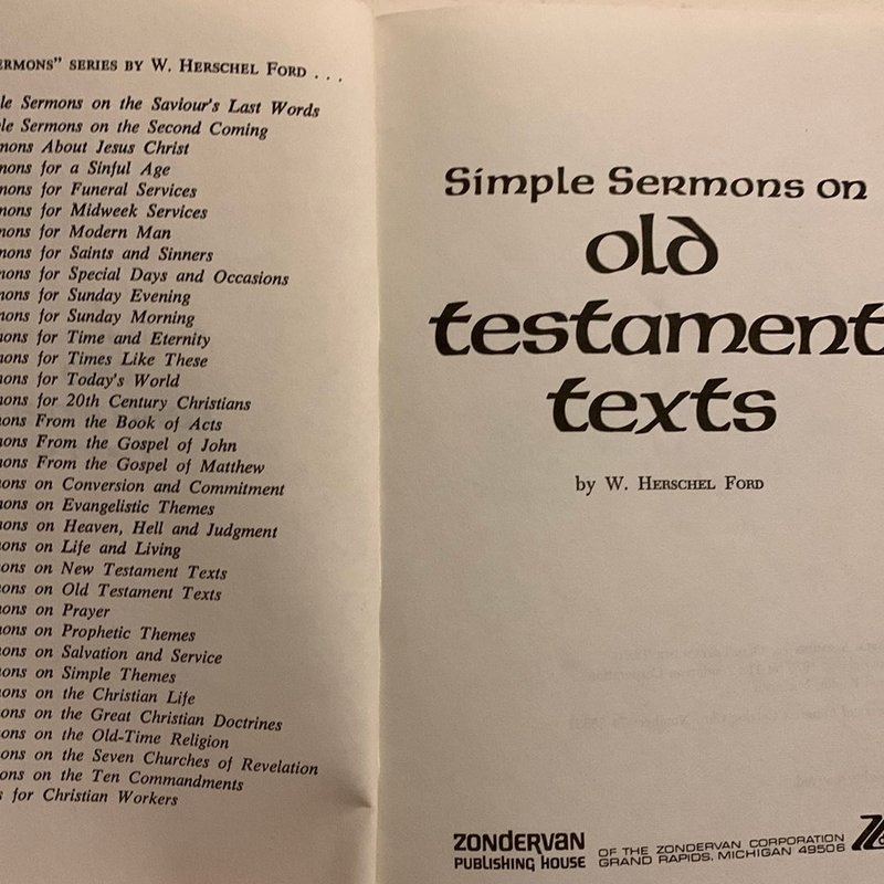 Simple Sermons on Old Testament Texts by W. Herschel Ford, Paperback ...