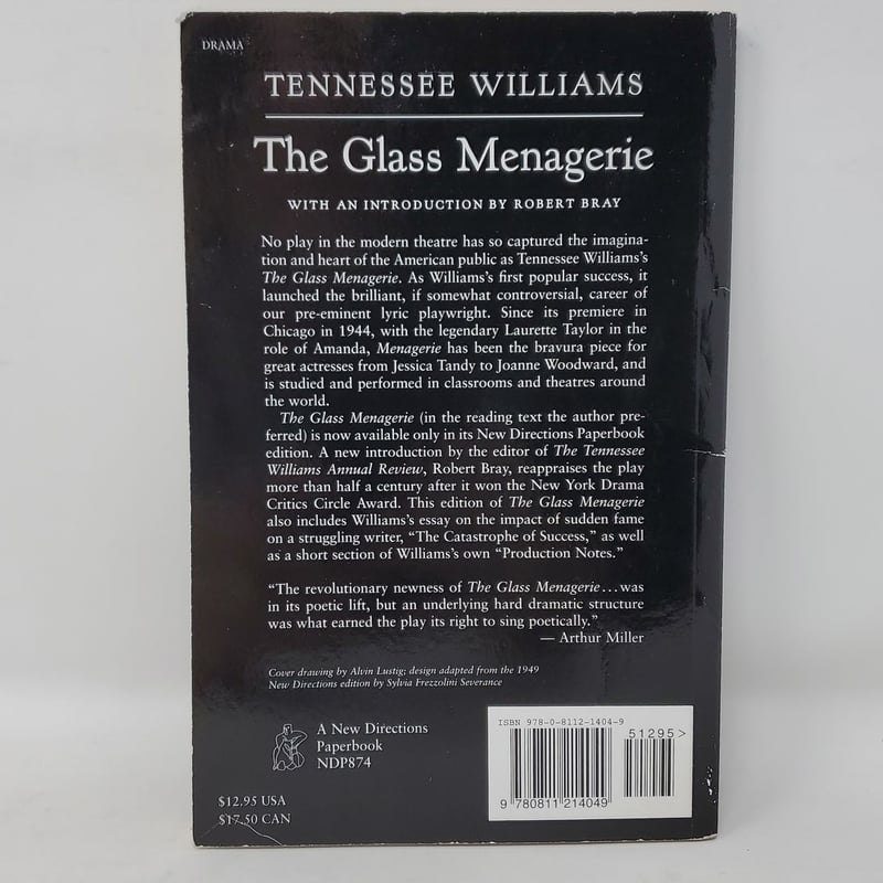 The Glass Menagerie by Tennessee Williams; Robert Bray, Paperback ...