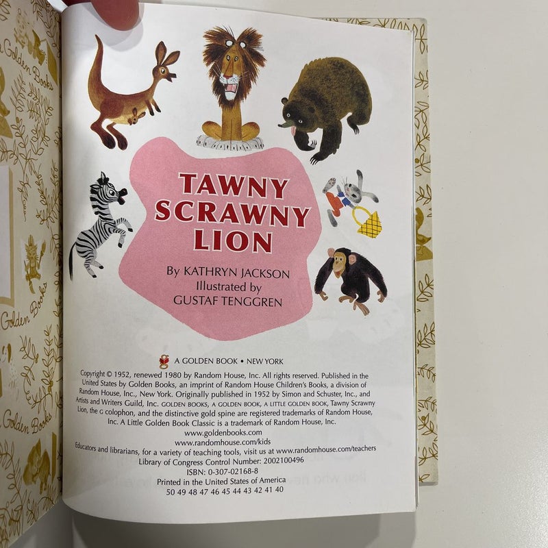 Tawny Scrawny Lion by Kathryn Jackson and Gustafson Tenggren, Hardcover ...