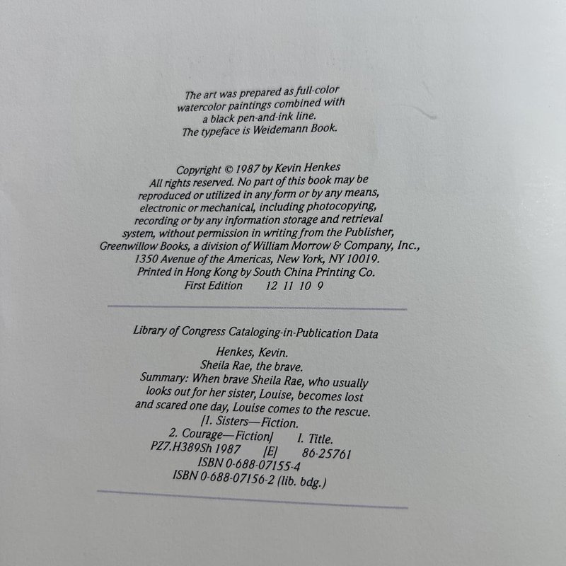 Sheila Rae, the Brave by Kevin Henkes, Hardcover | Pangobooks