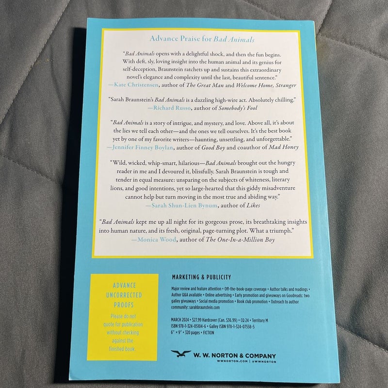 Bad Animals ARC by Sarah Braunstein, Paperback | Pangobooks