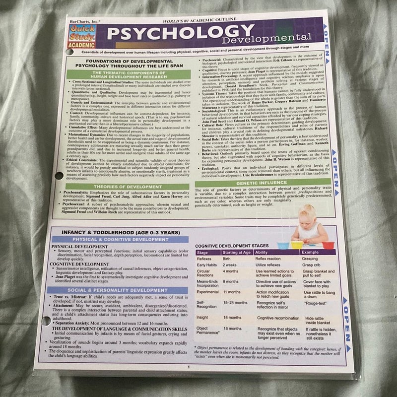Psychology: Developmental (Life Span) by BarCharts, Inc.