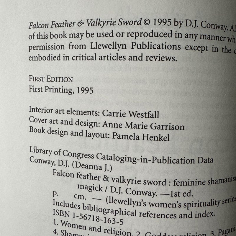 Falcon Feather and Valkyrie Sword by D. J. Conway