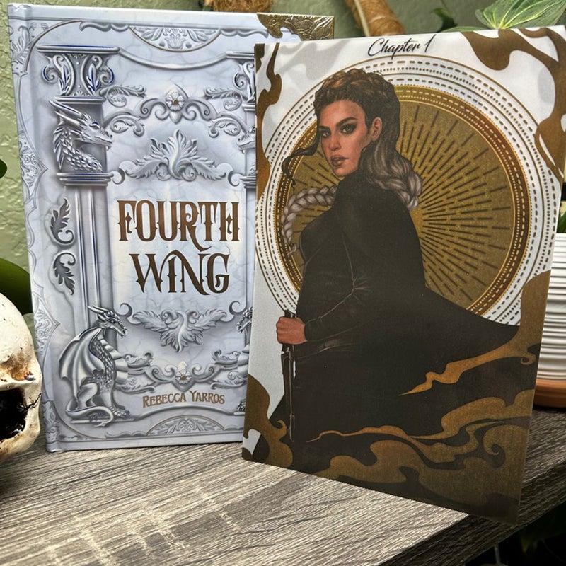 **Signed** Fourth wing with overlays and bookish items by Rebecca ...
