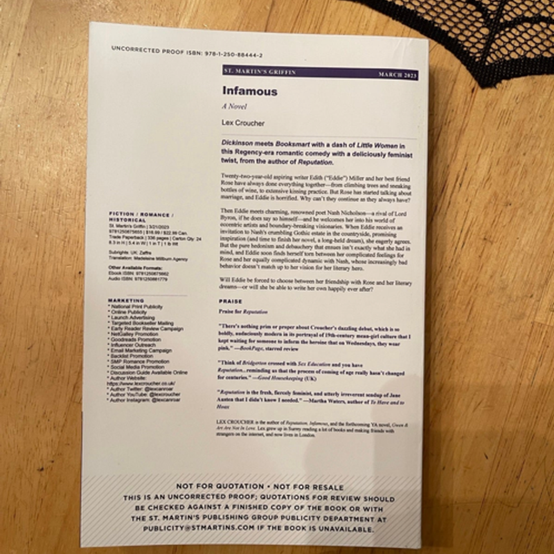 Infamous by Lex Croucher, Paperback | Pangobooks