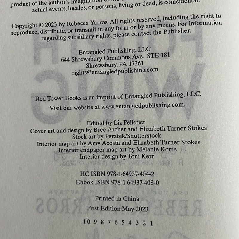 Fourth Wing First Edition Sprayed Edges Signed by Rebecca Yarros ...