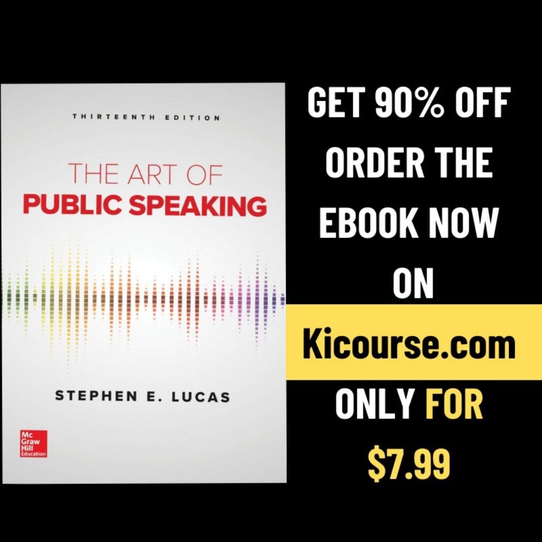 The Art Of Public speaking 13th Editon - P.D.F by Stephen E. Lucas ...