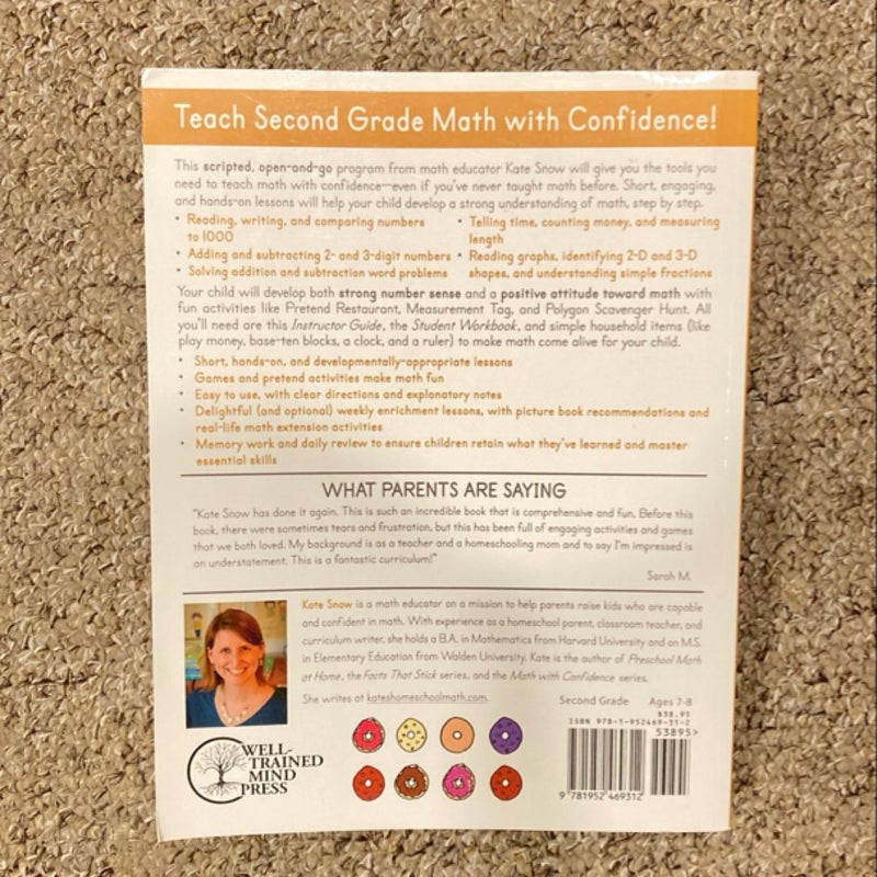 Second Grade Math with Confidence Instructor Guide (Math with Confidence) by Kate Snow, Shane Klink