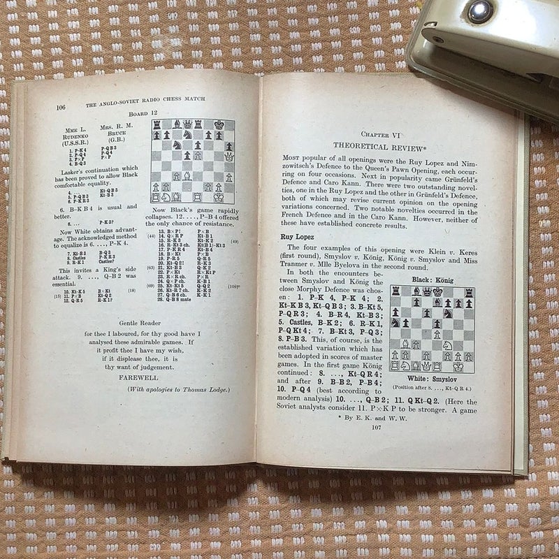 Anglo-Soviet Radio Chess Match by E Klein and William Winter, Hardcover ...