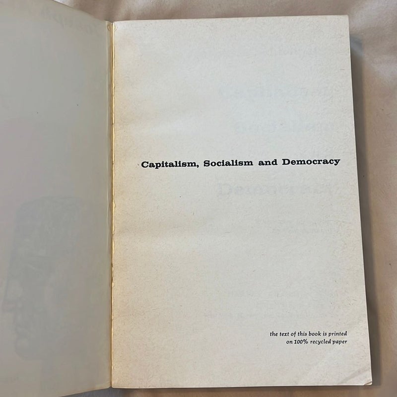 Capitalism, Socialism, and Democracy by Joseph A. Schumpeter, Paperback ...