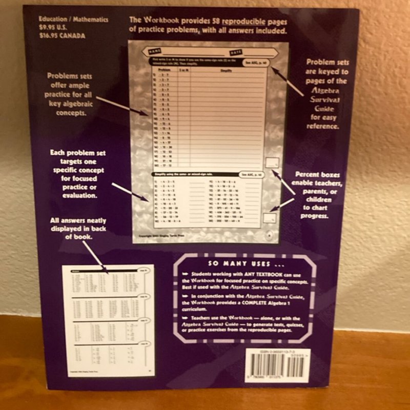 Algebra Survival Guide Workbook by Josh Rappaport