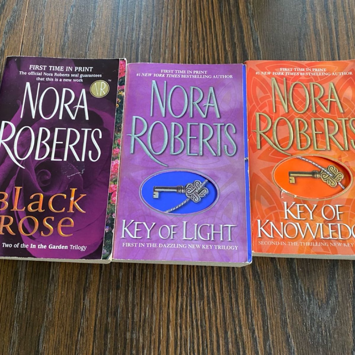 3 Nora Robert’s Paperback Books Black Rose, Keyof Light, Key of ...