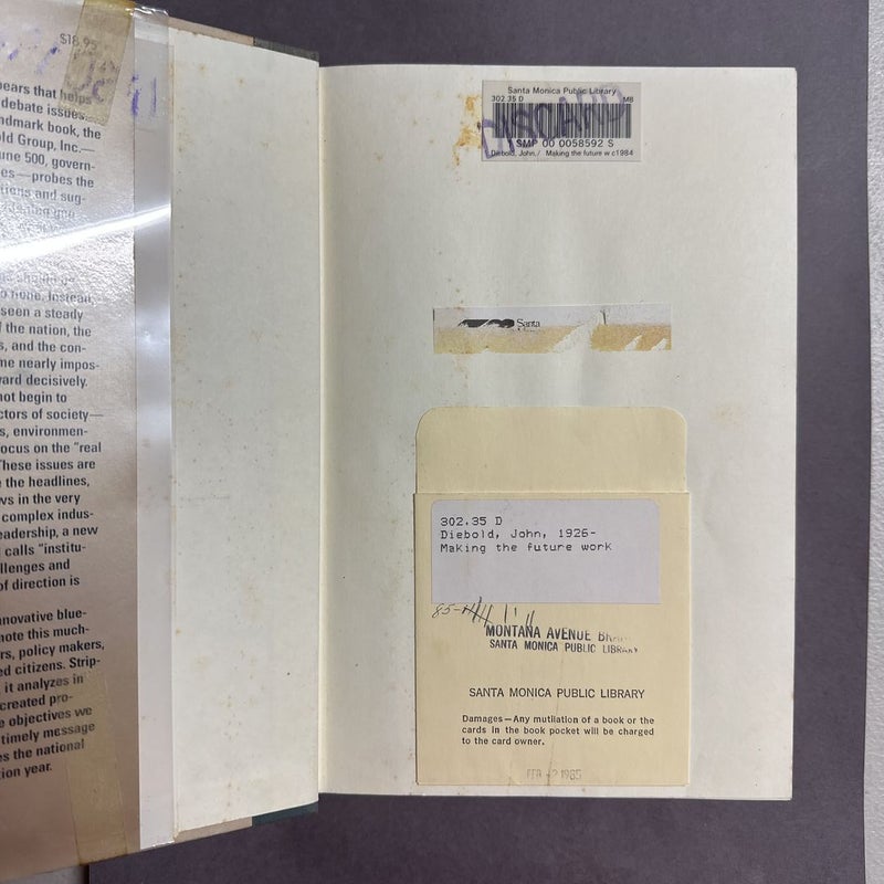 Making the Future Work by John Diebold