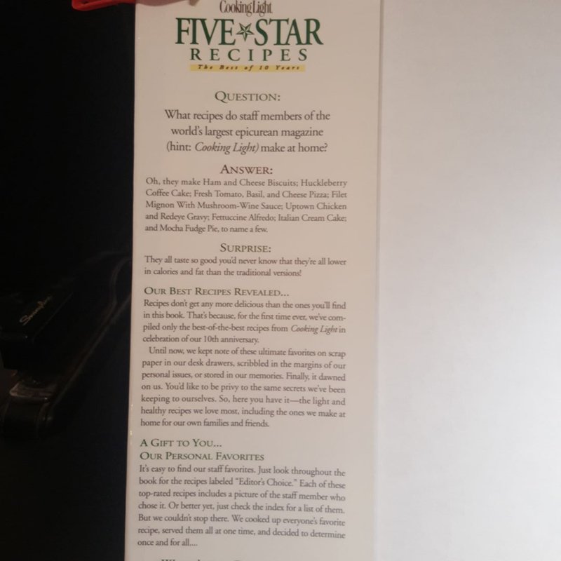 Cooking Light Five-Star Recipes by Leisure Arts Staff, Hardcover ...