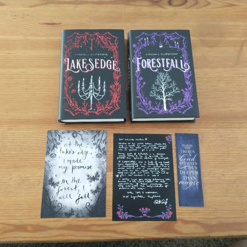 OwlCrate Lakesedge Forestfall Duology by Lyndall Clipstone, Hardcover | Pangobooks