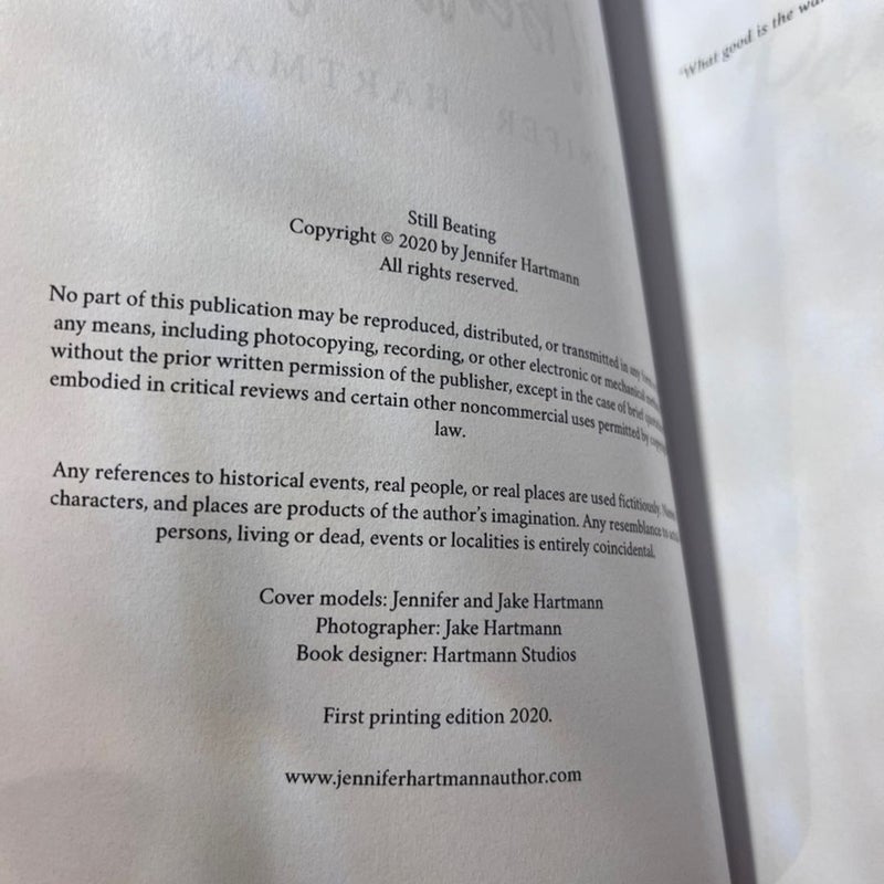 Still Beating - OOP first edition cover by Jennifer Hartmann, Paperback ...