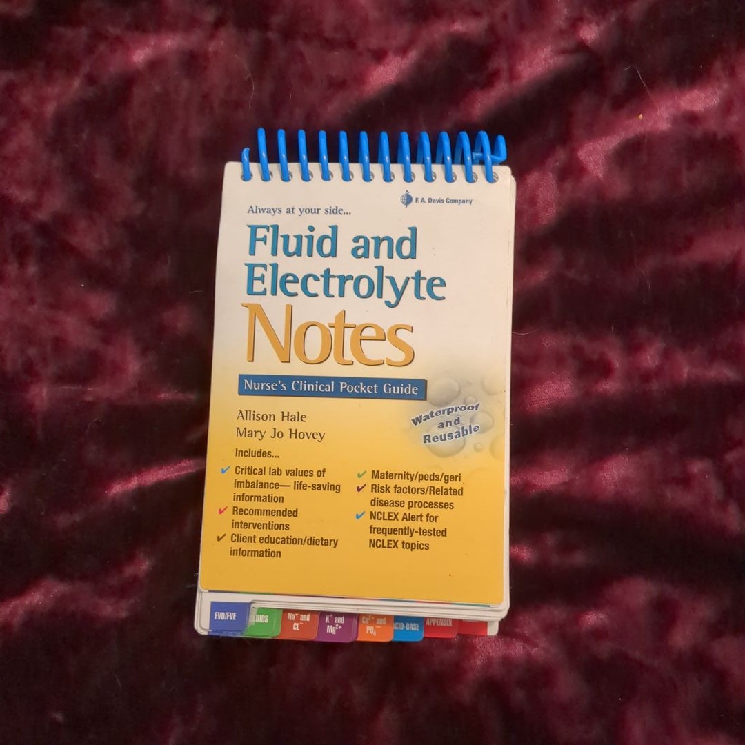 Fluid and Electrolyte Notes by Allison Hale, Mary Jo Hovey
