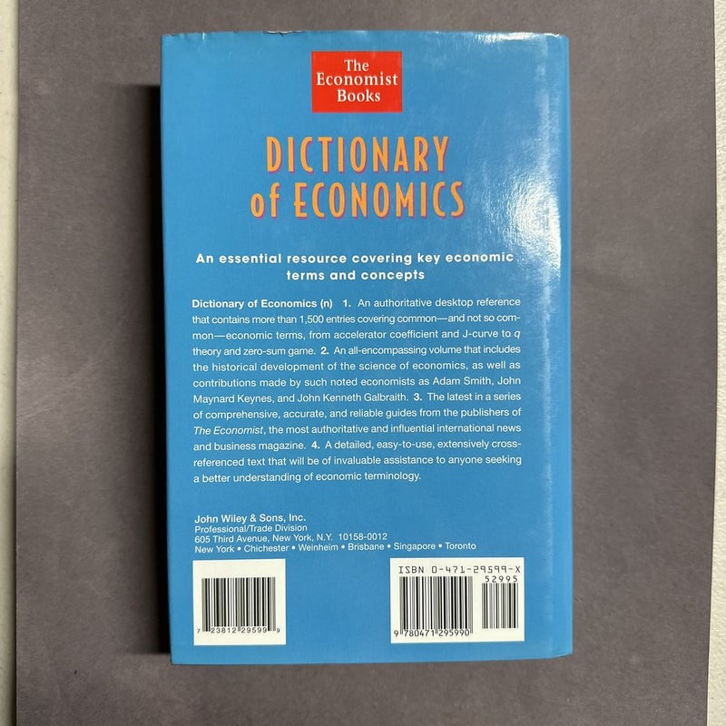 The Economist Books Dictionary of Economics by Graham Bannock ...