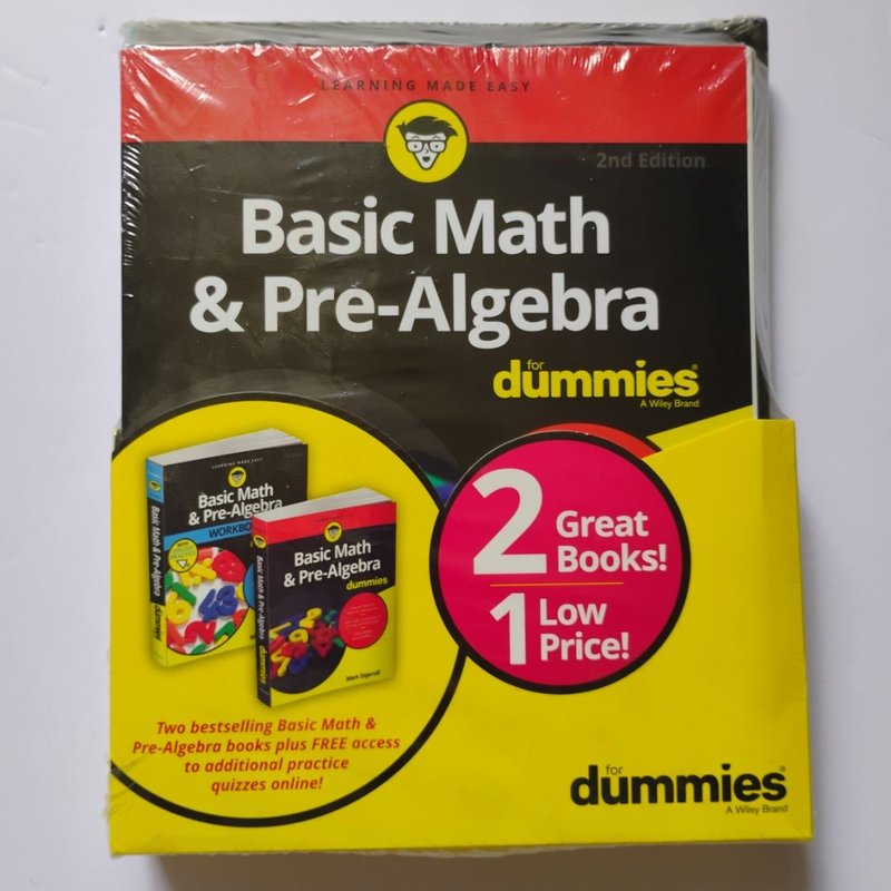 Basic Math and Pre-Algebra for Dummies Book + Workbook Bundle by Mark ...