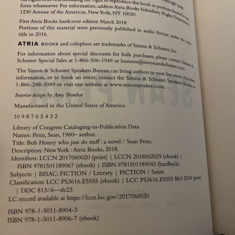 Bob Honey Who Just Do Stuff by Sean Penn