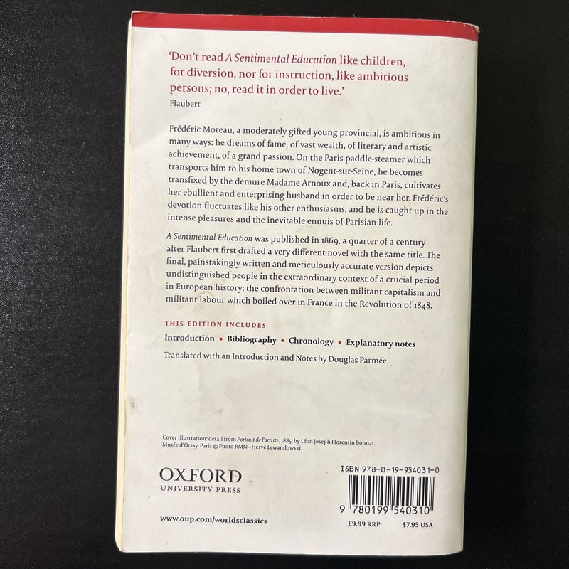 Sentimental Education by Gustave Flaubert; Robert Baldick (Translator ...