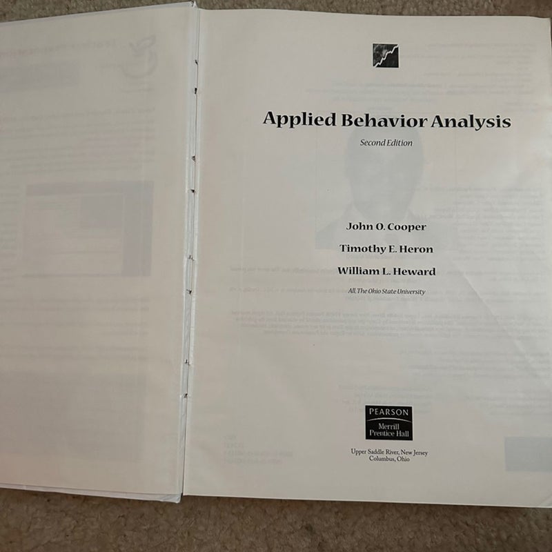 Applied Behavior Analysis by John O. Cooper, Timothy E. Heron, William L. Heward, Hardcover ...