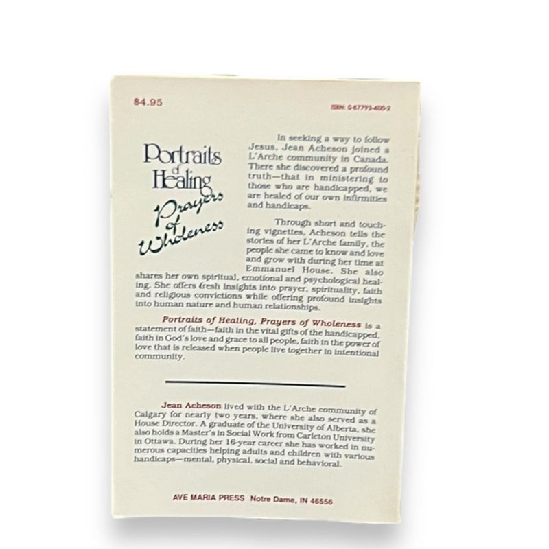 Portraits of Healing . . . Prayers of Wholeness by Jean Acheson