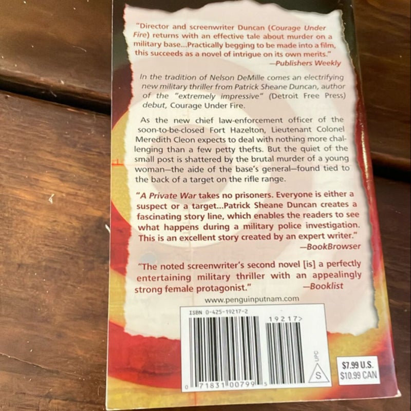A Private War by Patrick Sheane Duncan, Paperback | Pangobooks