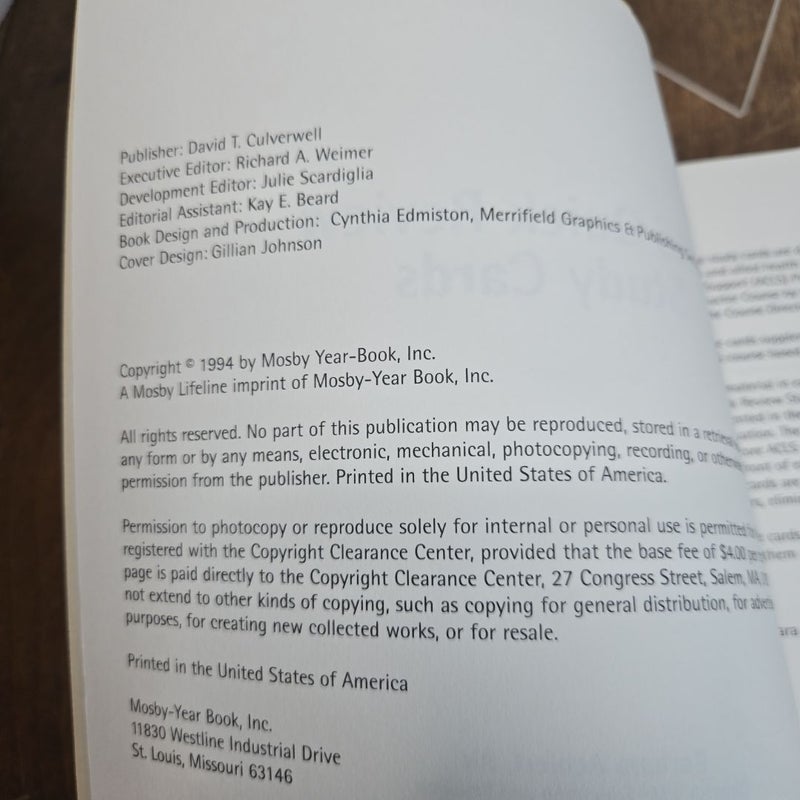 ACLS Quick Review Study Cards by Barbara Aehlert