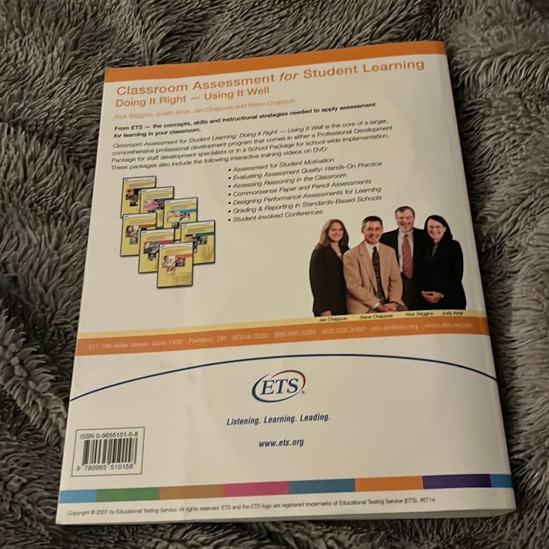 Classroom Assessment for Student Learning by Richard J. Stiggins ...
