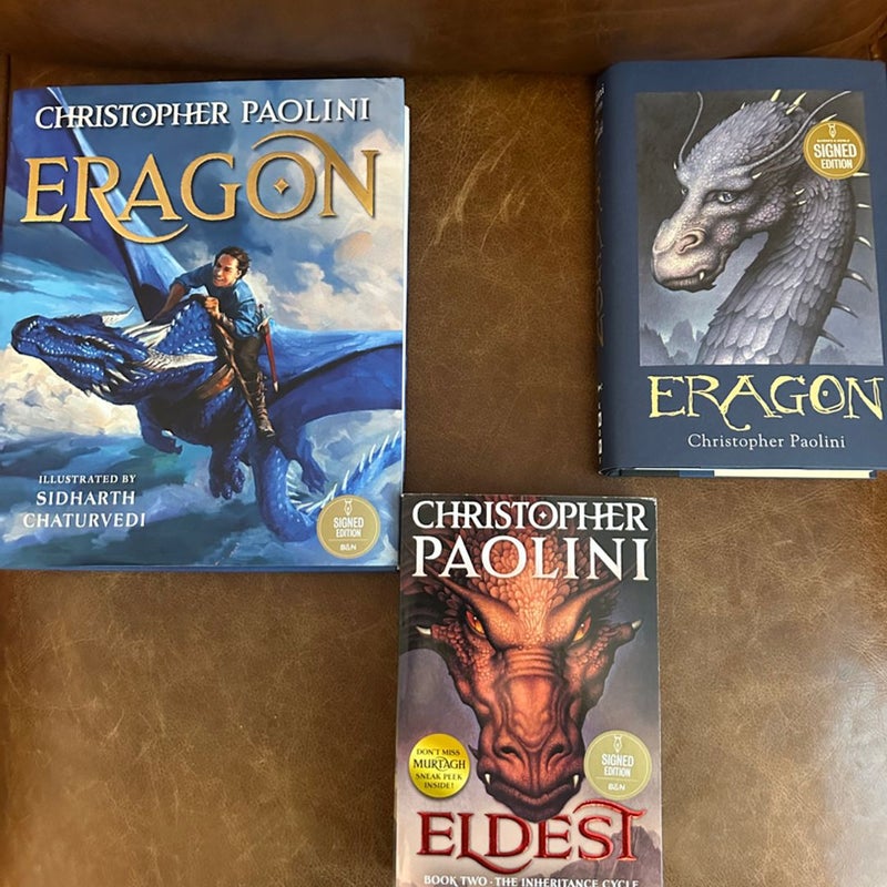 Eragon christopher paolini illustrated edition & eldest signed by ...