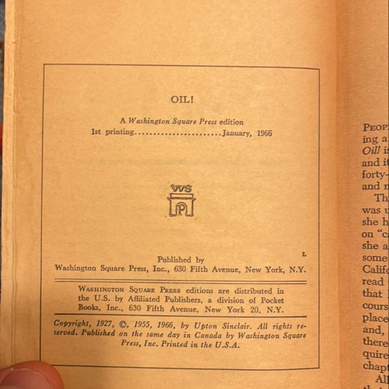 Oil! (1966, first mass paperback edition) by Upton Sinclair, Paperback ...
