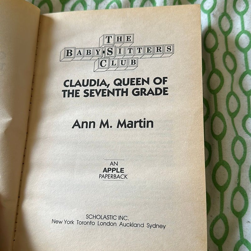 Claudia, Queen of the Seventh Grade by Ann M. Martin, Paperback ...