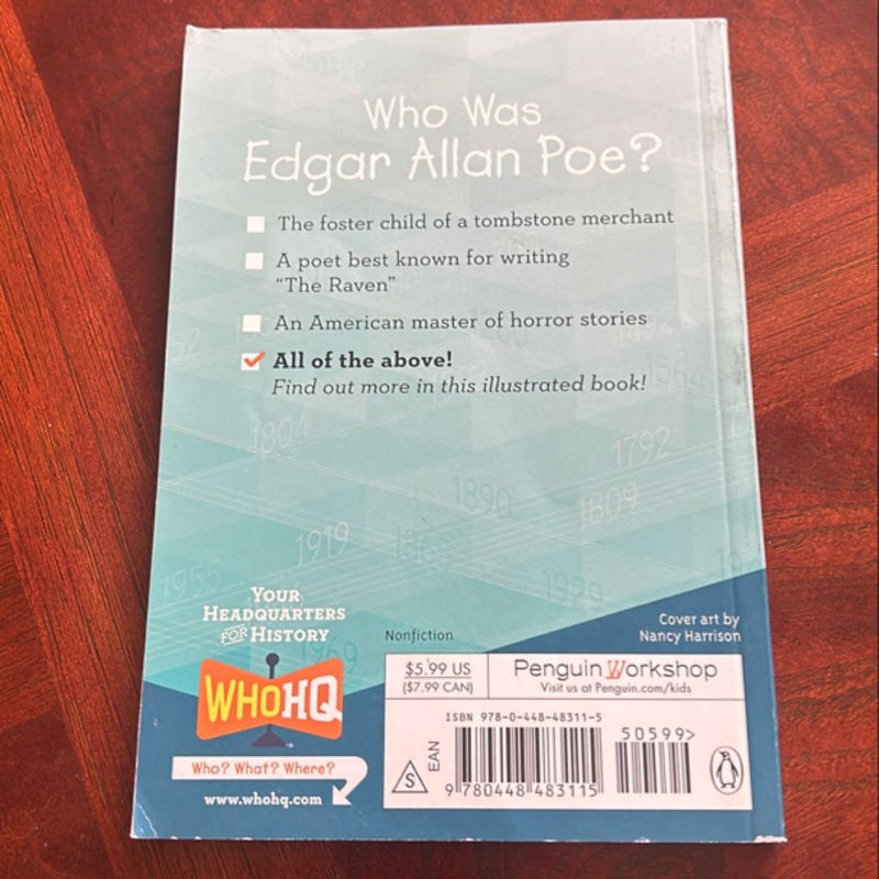 Who Was Edgar Allan Poe? by Jim Gigliotti, Who HQ