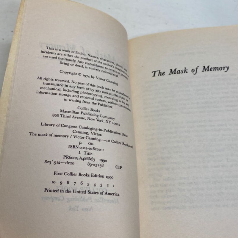 The Mask of Memory by Victor Canning