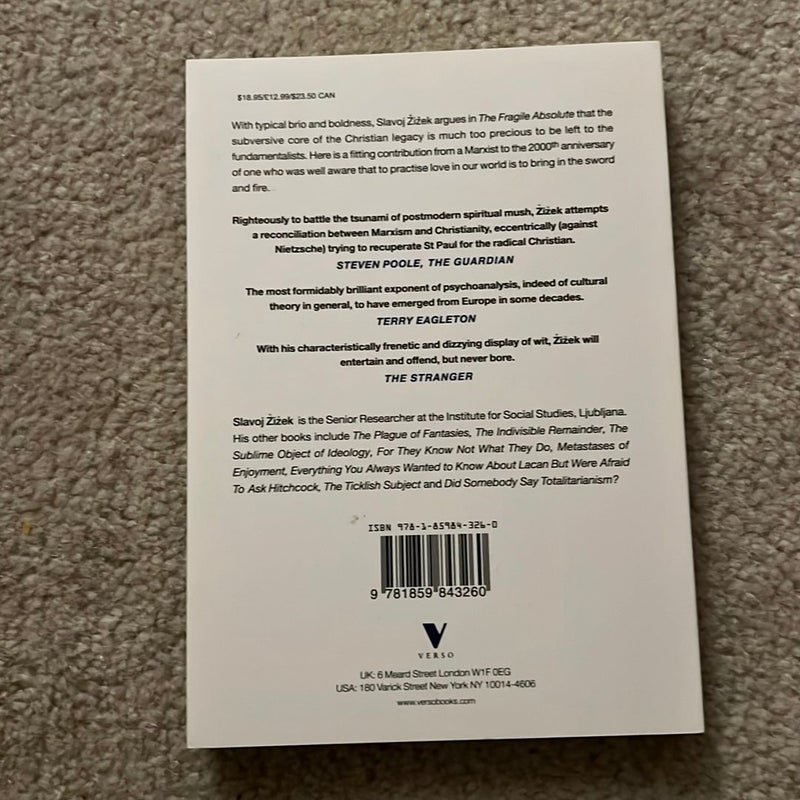 Fragile Absolute by Slavoj Zizek, Paperback | Pangobooks