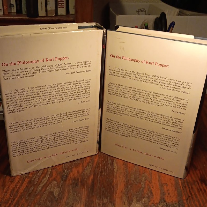The Philosophy of Karl Popper 2 volume set by Paul Arthur Schilpp ...