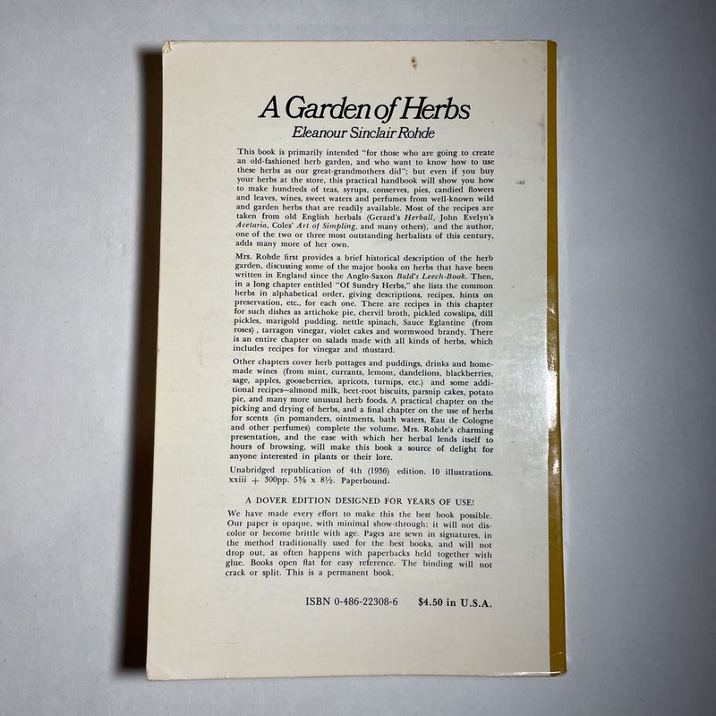 A Garden of Herbs by Eleanour Sinclair Rohde, Paperback | Pangobooks