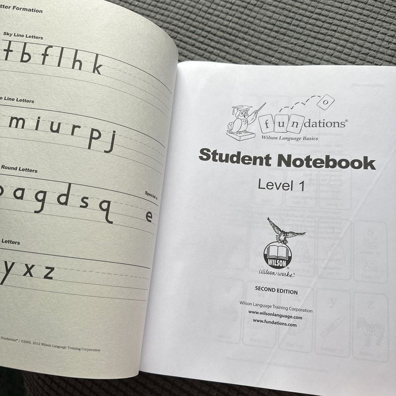 Fundations Student Notebook 1 Second Edition by Barbara Wilson