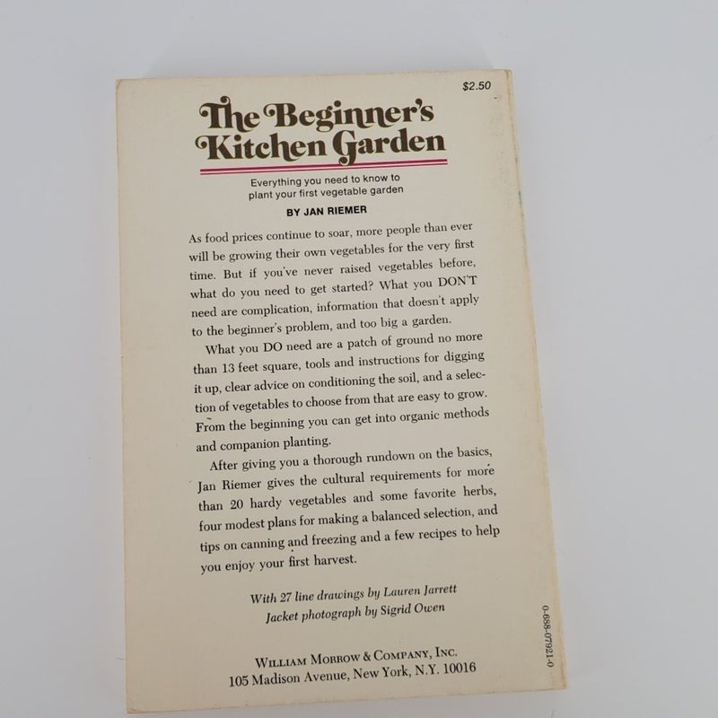 The Beginner's Kitchen Garden by Jan Riemer, Paperback | Pangobooks
