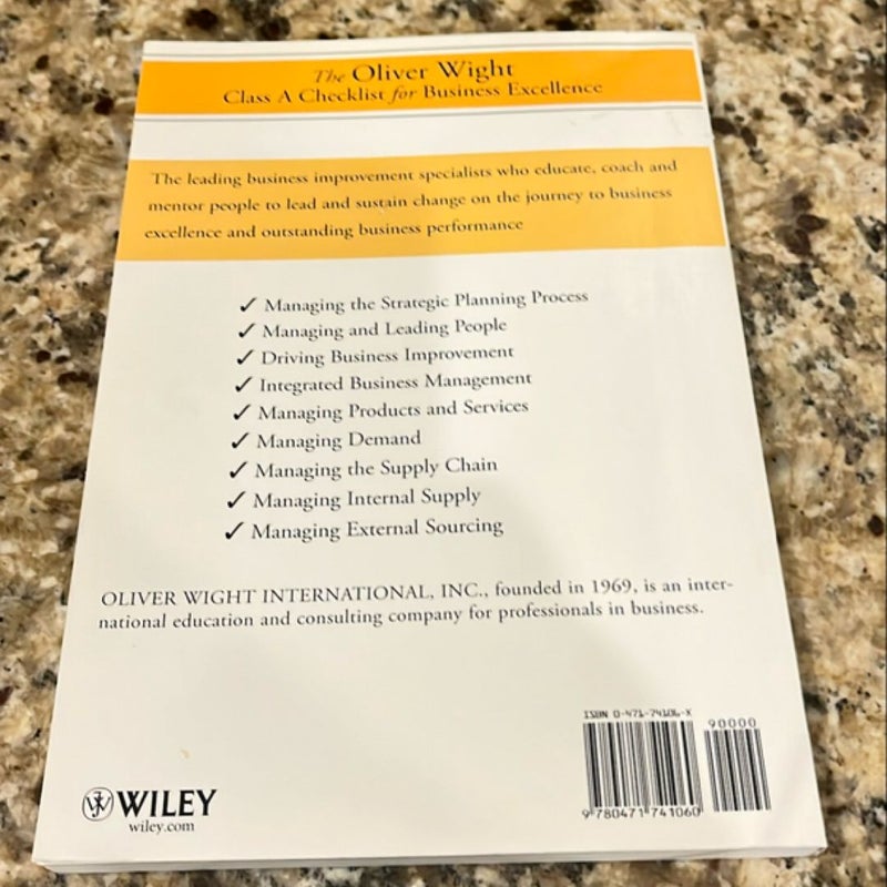 The Oliver Wight Class A Checklist for Business Excellence by Oliver ...
