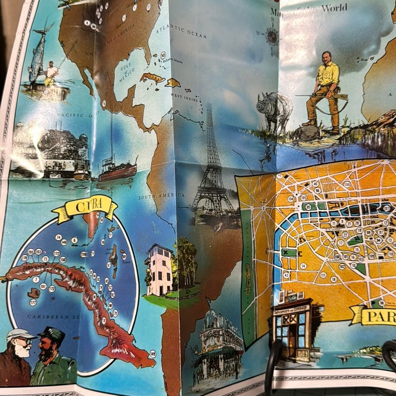 The Ernest Hemingway Adventure Map of the World by Aaron Silverman ...