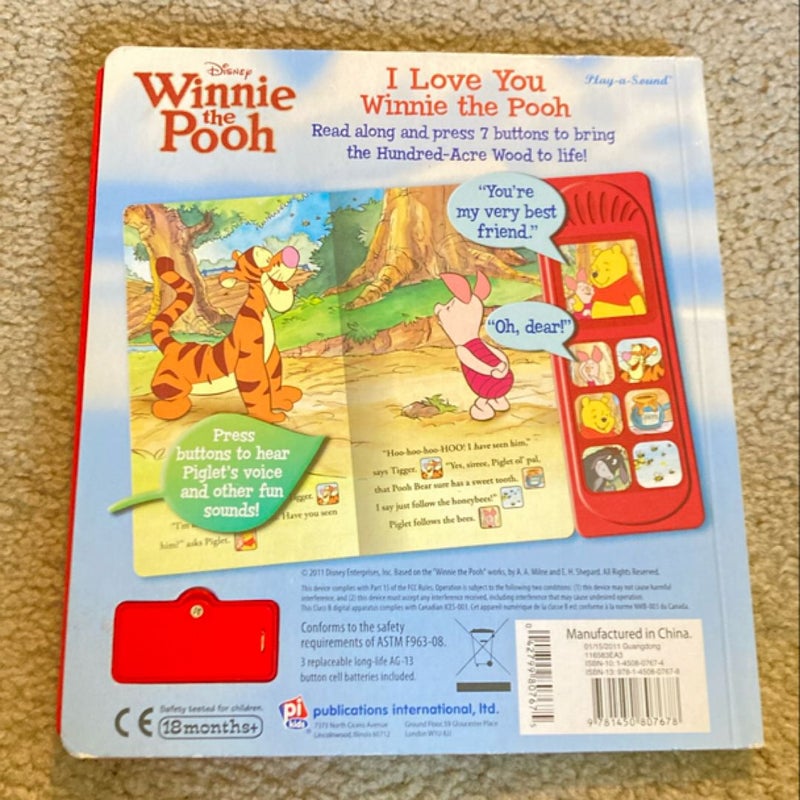 Disney Winnie the Pooh: I Love You Winnie the Pooh Sound Book by PI Kids