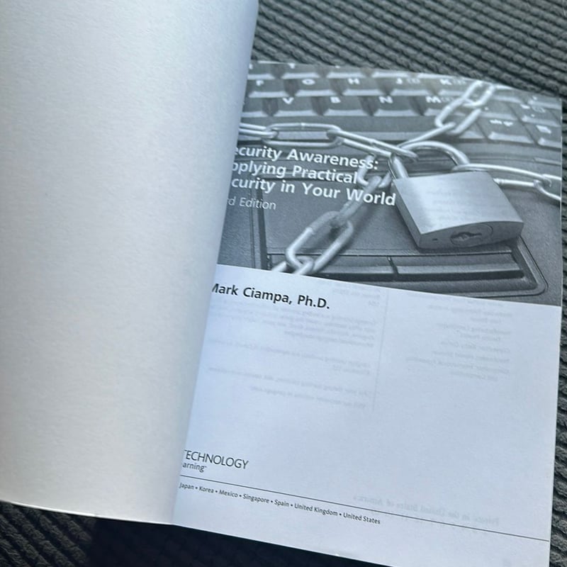 Security Awareness by Mark Ciampa, Hardcover | Pangobooks