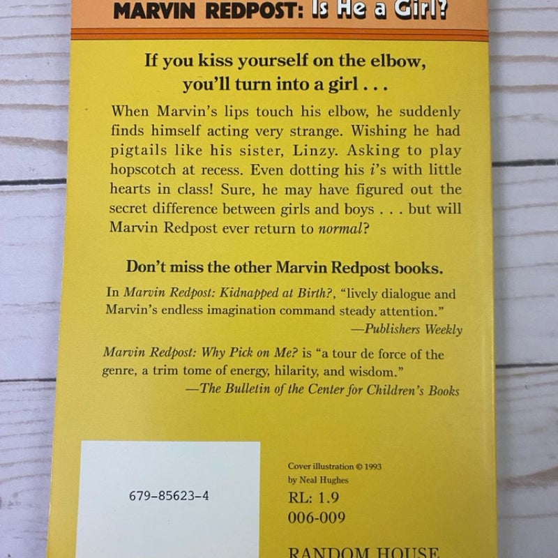 Marvin Redpost Is He a Girl? by Louis Sachar 1993 Paperback Book 90s ...