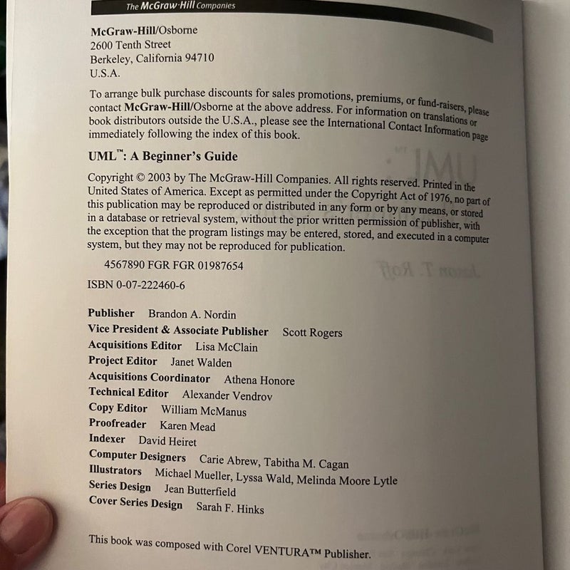 UML: a Beginner's Guide by Jason T. Roff, Paperback | Pangobooks