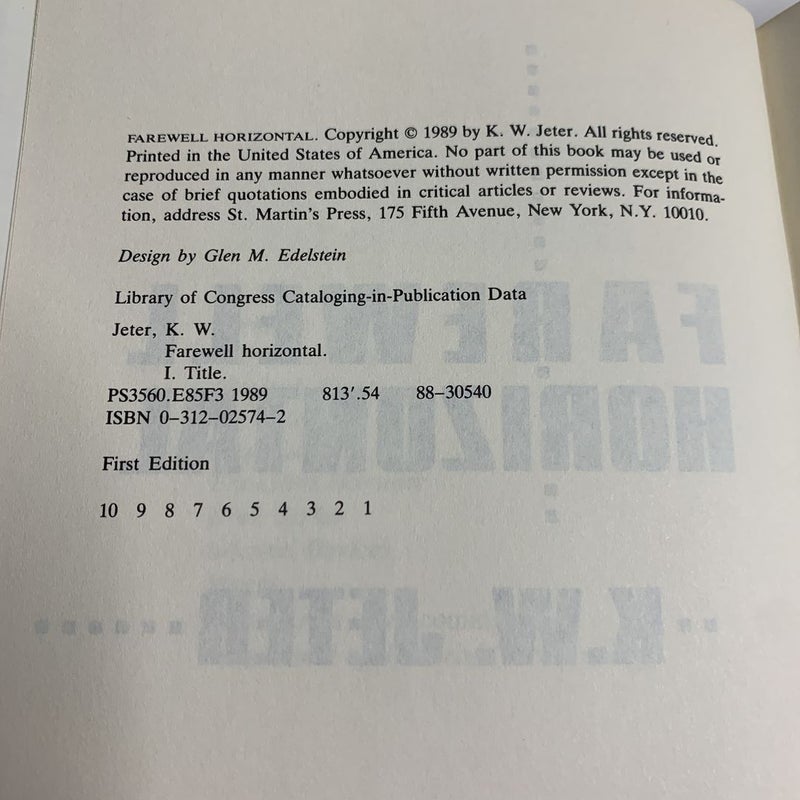 Farewell Horizontal by K. W. Jeter, Hardcover | Pangobooks