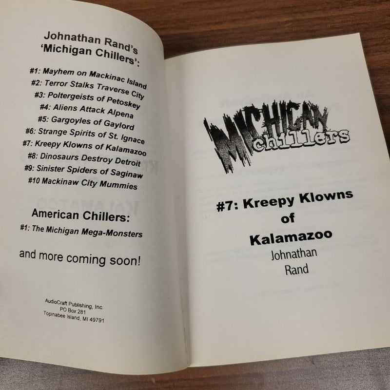 Michigan Chillers #7 Kreepy Klowns of Kalamazoo by Johnathan Rand ...