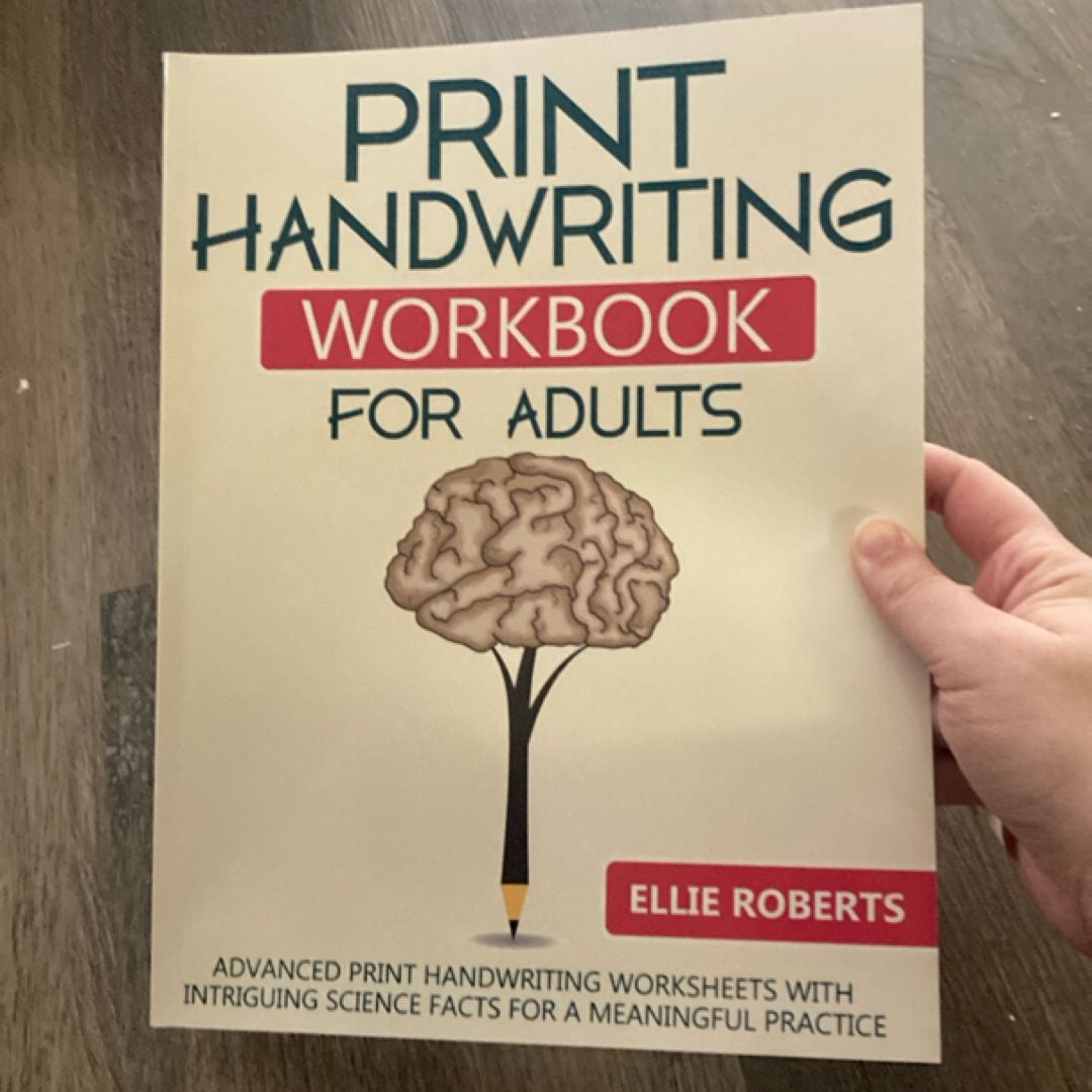 Print Handwriting Workbook for Adults by Ellie Roberts